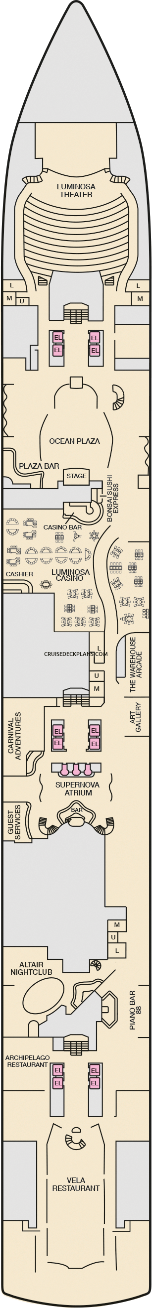 Carnival Luminosa Ocean Plaza and Bar Pictures