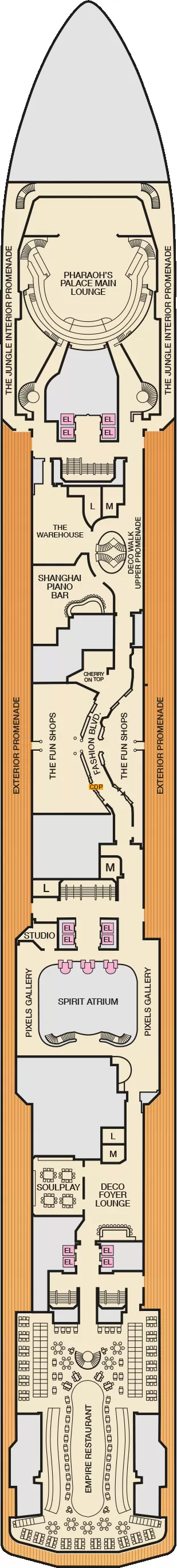 Carnival Spirit Atlantic deck 3 plan | Cruisedeckplans.com