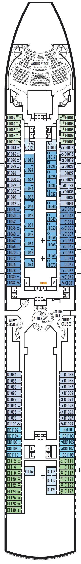 Eurodam Main deck 1 plan | Cruisedeckplans.com