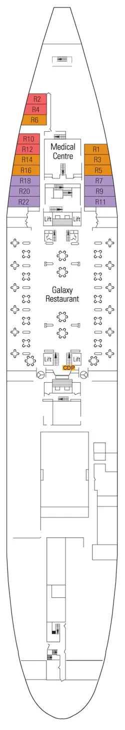 MSC Melody Restaurant deck 2 plan | Cruisedeckplans.com