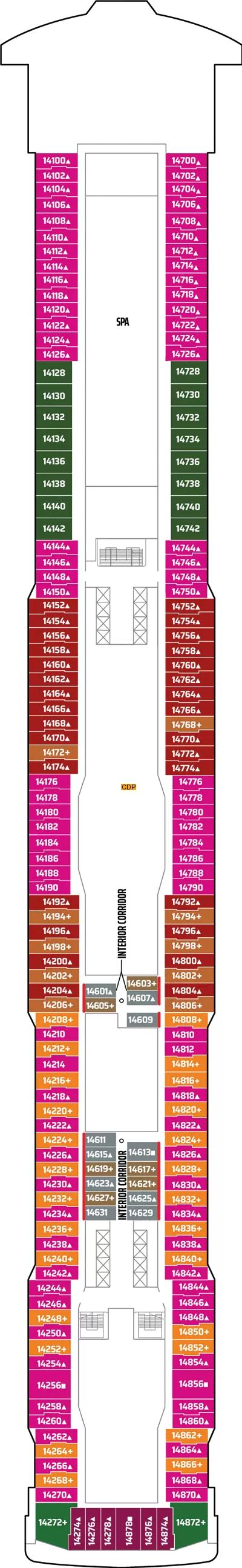 Norwegian Getaway Deck 14 deck 14 plan | Cruisedeckplans.com