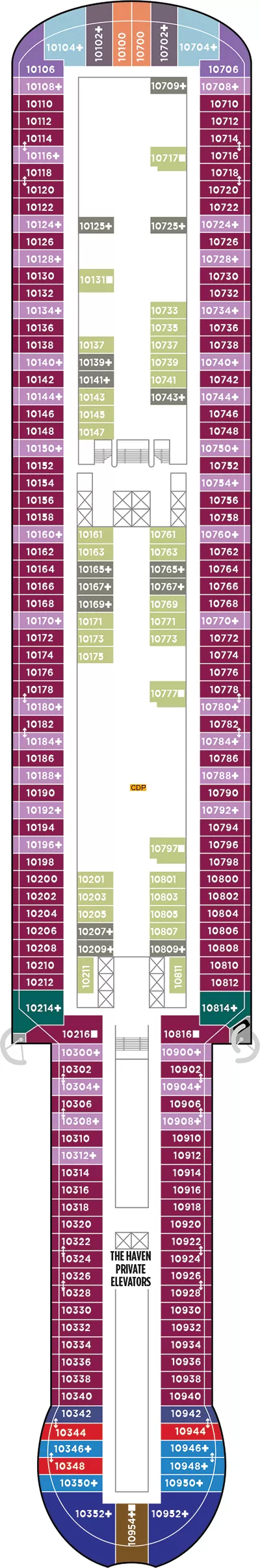 Norwegian Prima Deck 10 deck 10 plan | Cruisedeckplans.com