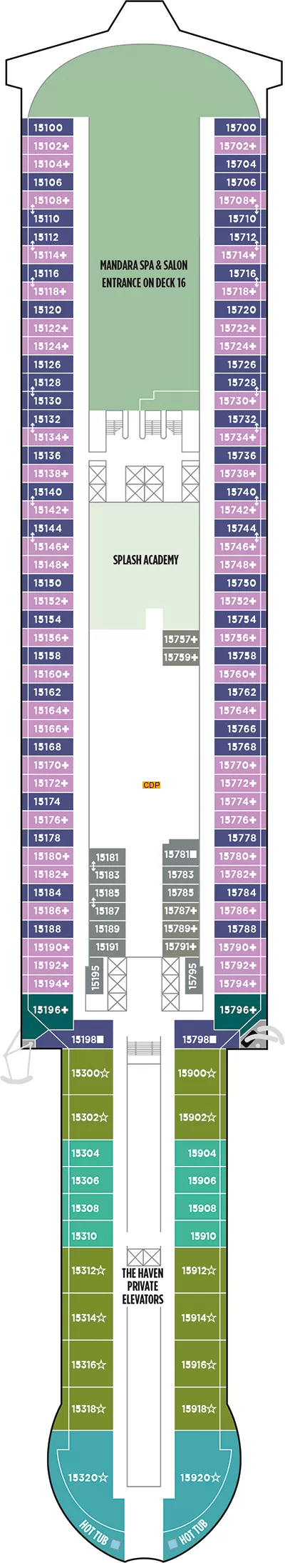Norwegian Prima Deck 15 deck 15 plan | Cruisedeckplans.com