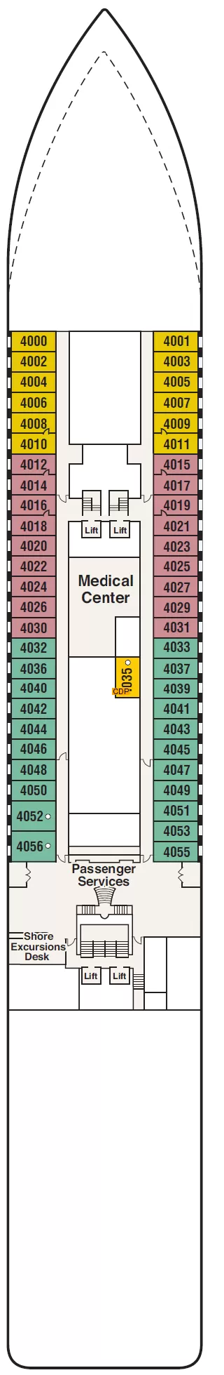 Ocean Princess Four deck 4 plan | Cruisedeckplans.com