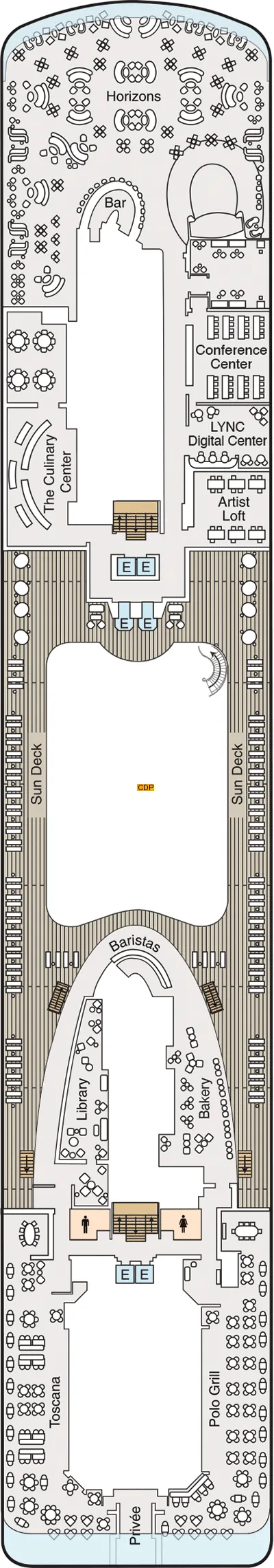 Oceania Allura Deck 14 deck 14 plan | Cruisedeckplans.com