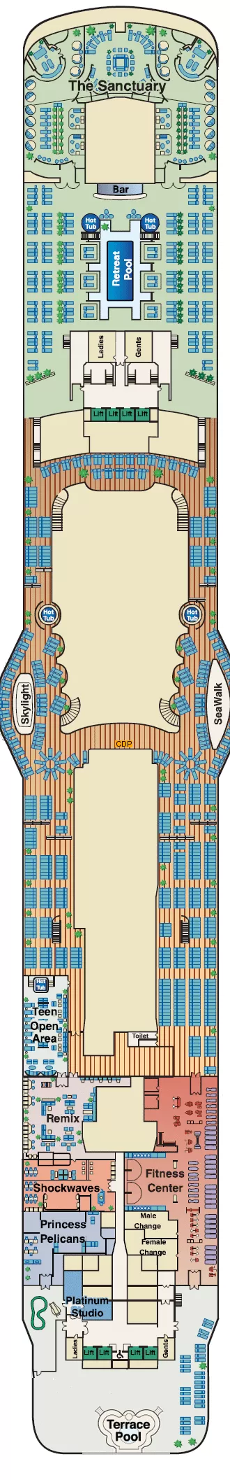 Regal Princess Sun deck 17 plan | Cruisedeckplans.com