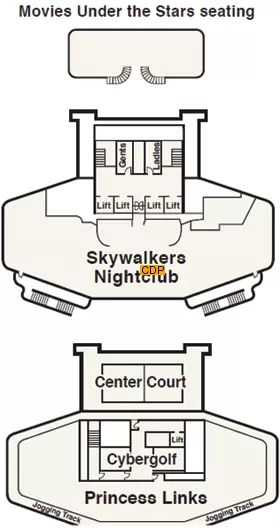Ruby Princess Sky and Star deck 18 plan | Cruisedeckplans.com