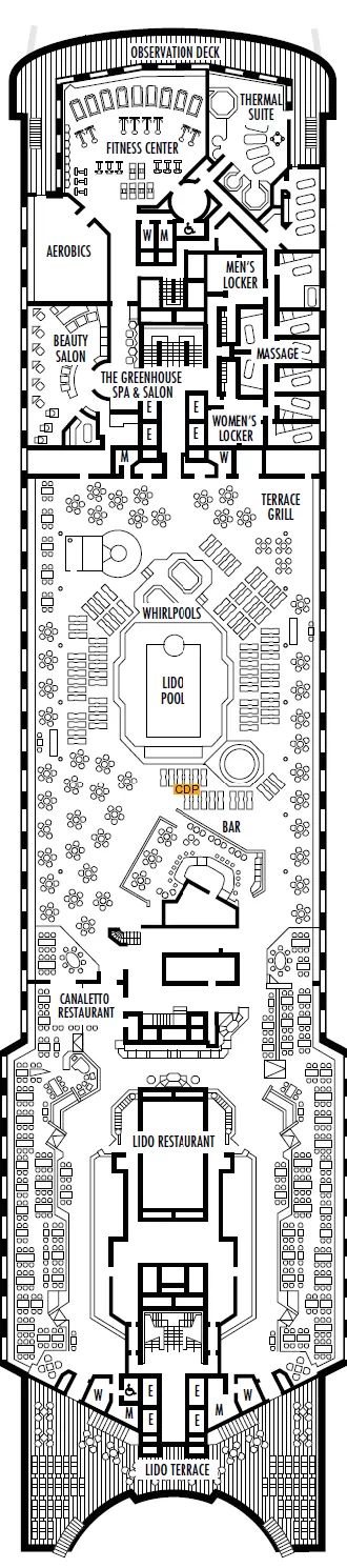 Ryndam-3 Lido deck 11 plan | Cruisedeckplans.com