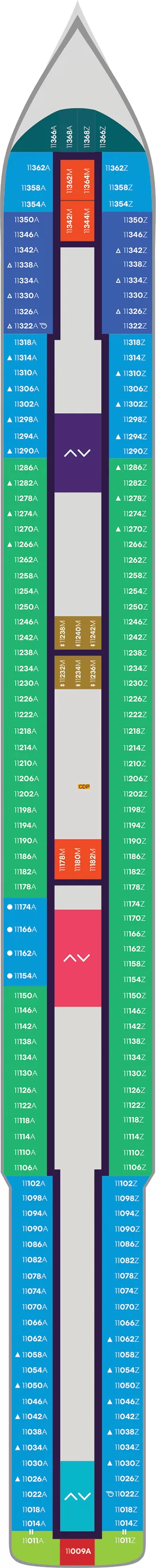 Scarlet Lady Deck 11 deck 11 plan | Cruisedeckplans.com