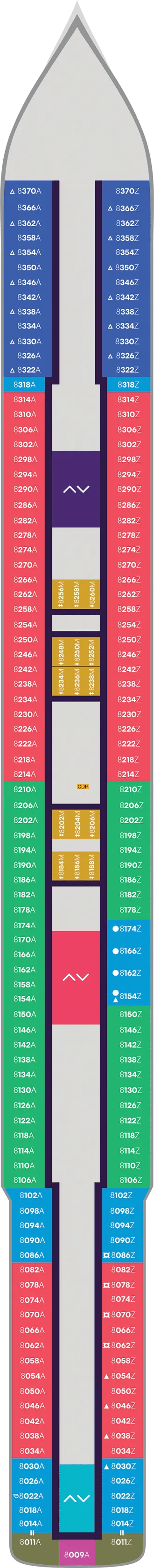Scarlet Lady Deck 8 deck 8 plan | Cruisedeckplans.com