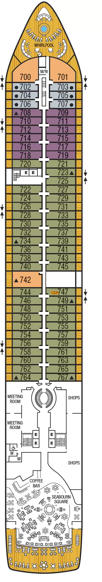 Seabourn Ovation Deck 7 deck 7 plan | Cruisedeckplans.com