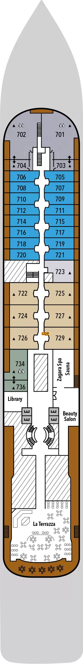 Silver Cloud Deck 7 deck 7 plan | Cruisedeckplans.com