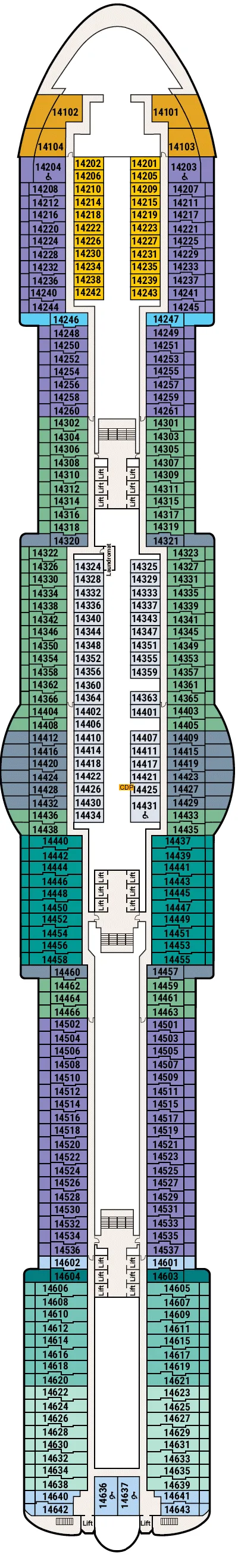 Star Princess Deck 14 deck 14 plan | Cruisedeckplans.com