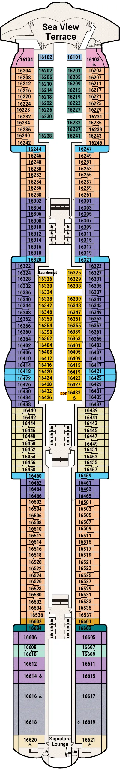 Star Princess Deck 16 deck 16 plan | Cruisedeckplans.com