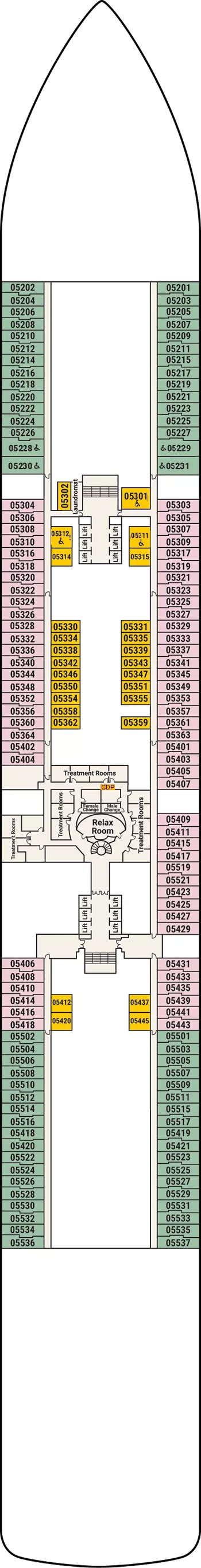 Star Princess Deck 5 deck 5 plan | Cruisedeckplans.com