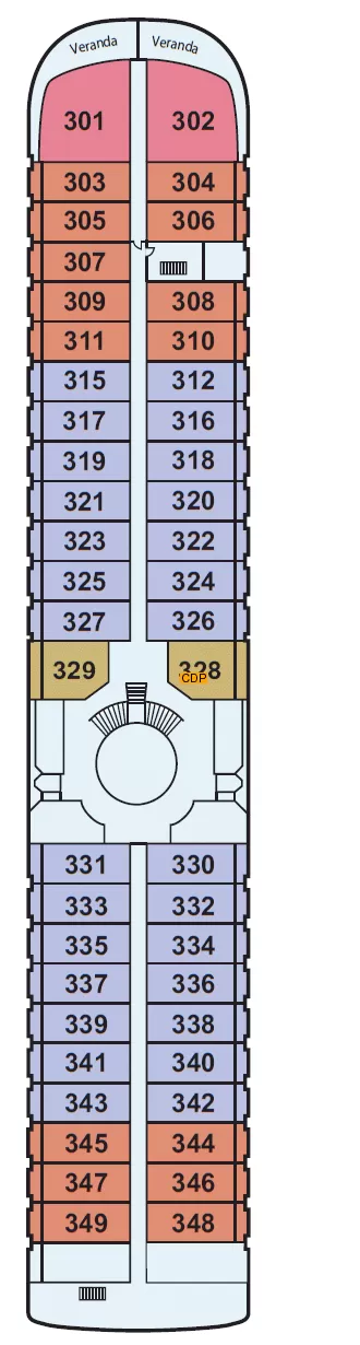 Viking Emerald Middle deck 3 plan | Cruisedeckplans.com