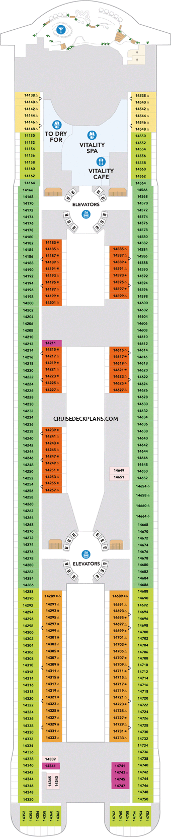 Icon of the Seas Deck 14 deck 14 plan | Cruisedeckplans.com