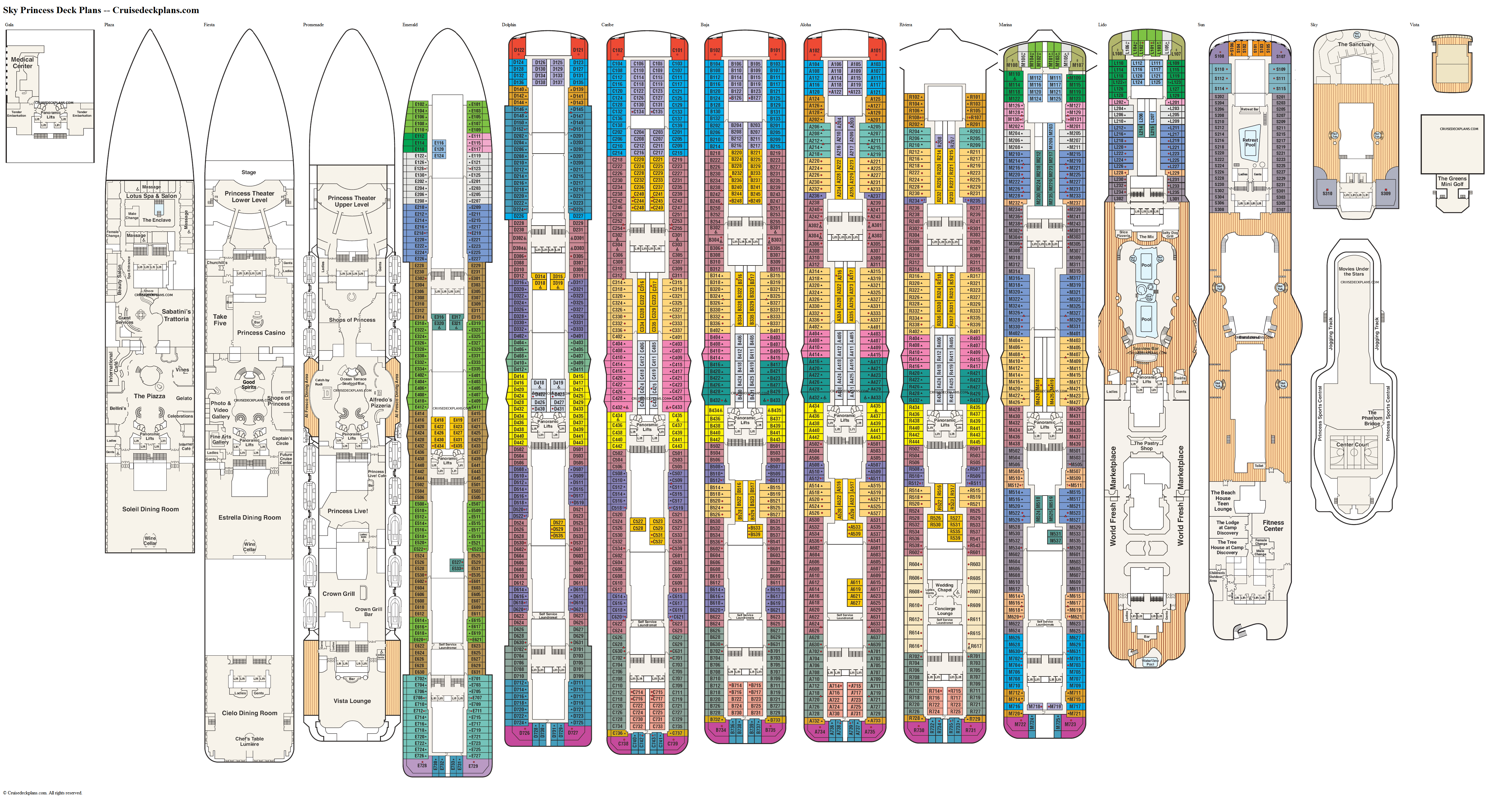 Sky Princess Sky Deck Plan Tour